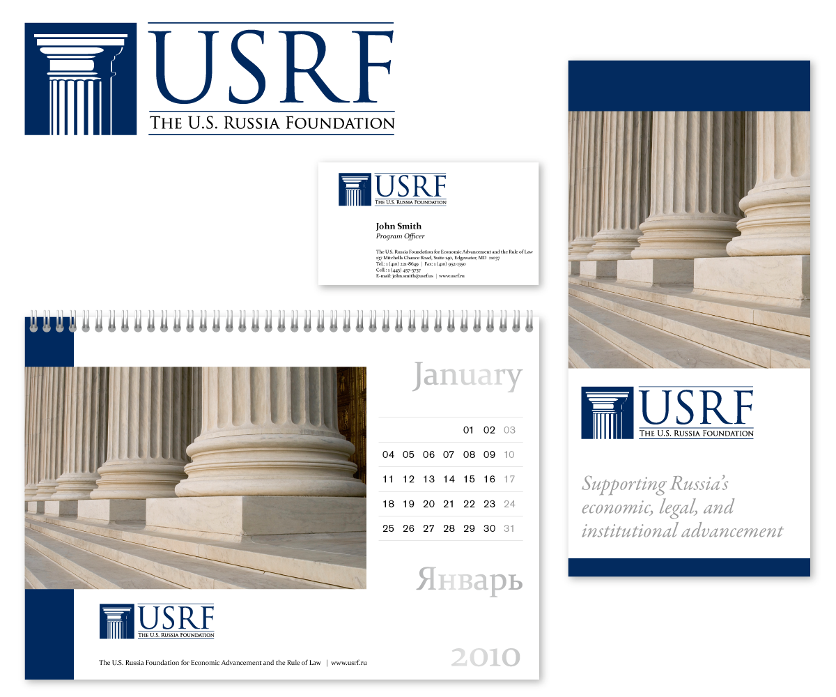 Разработка логотипа и фирменного стиля фонда The U.S. Russia Foundation